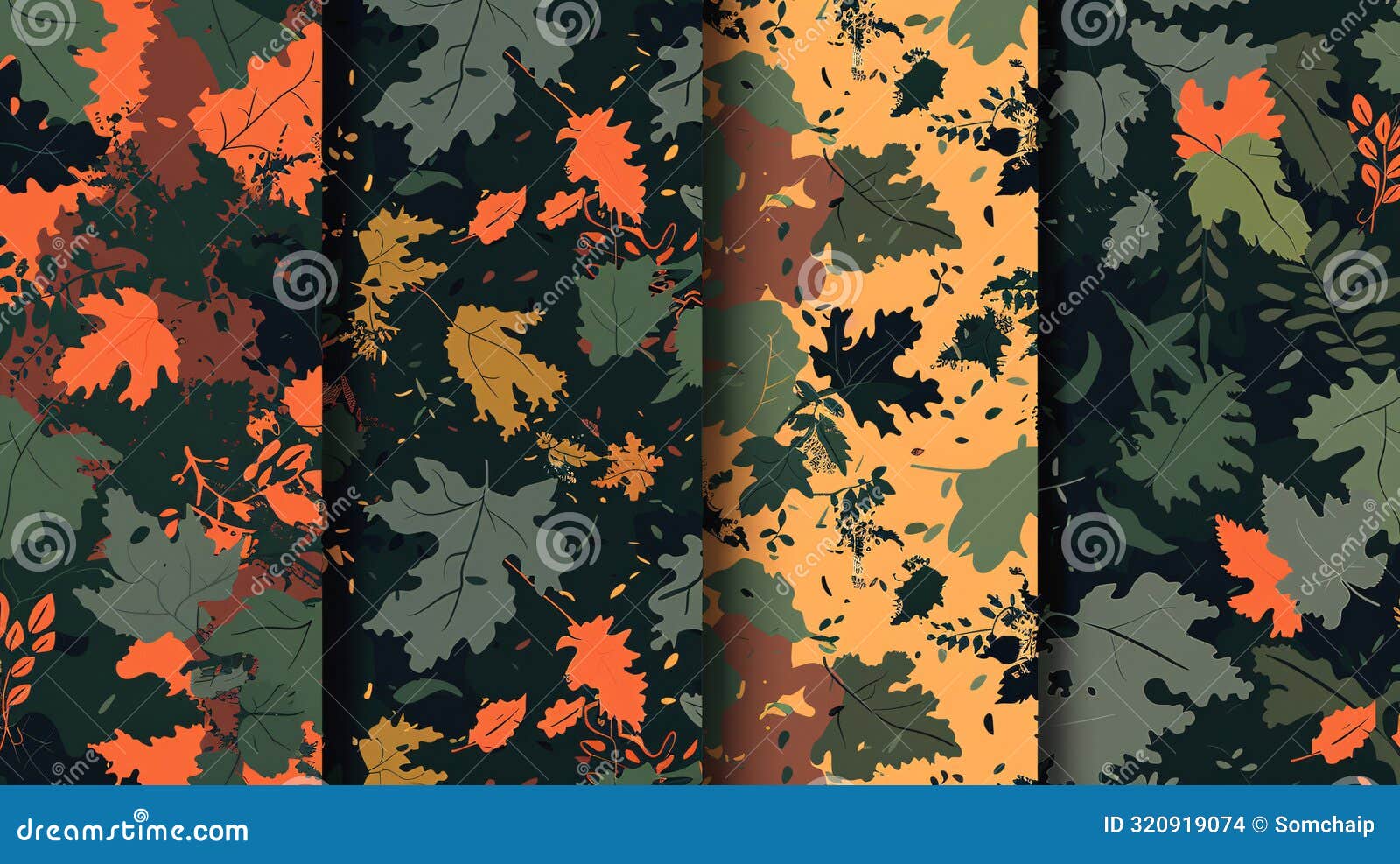 Natural Camo Authentic Patterns for Photoshoots Stock Illustration ...