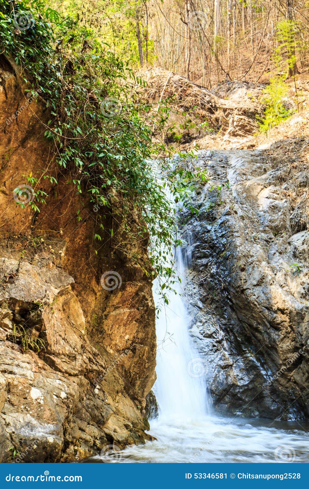 Natural cascade stock image. Image of beautiful, park - 53346581