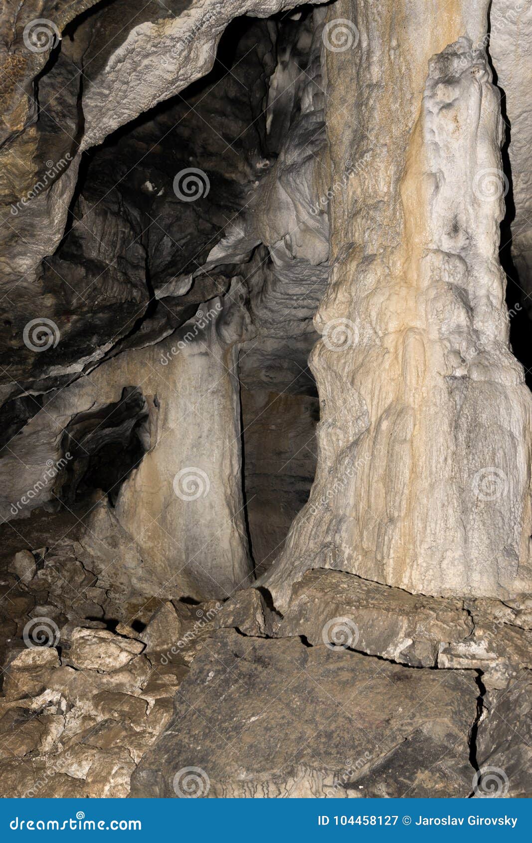 Natural cave columns stock image. Image of mineral, corridor - 104458127