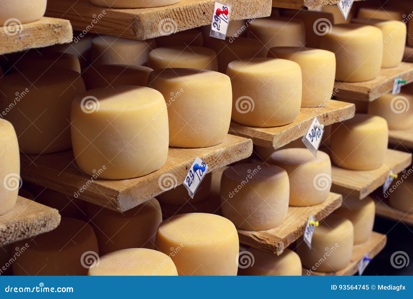 Natural Cheese Aging in the Factory Cellar Stock Image - Image of aging ...