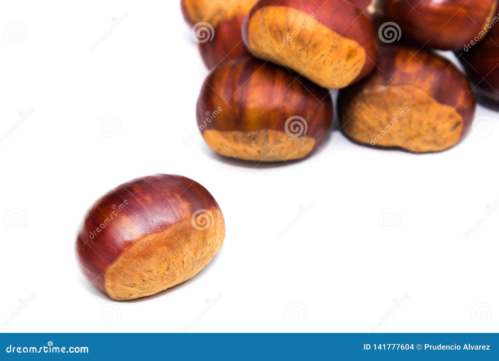 Natural chestnuts isolated stock photo. Image of forest - 141777604