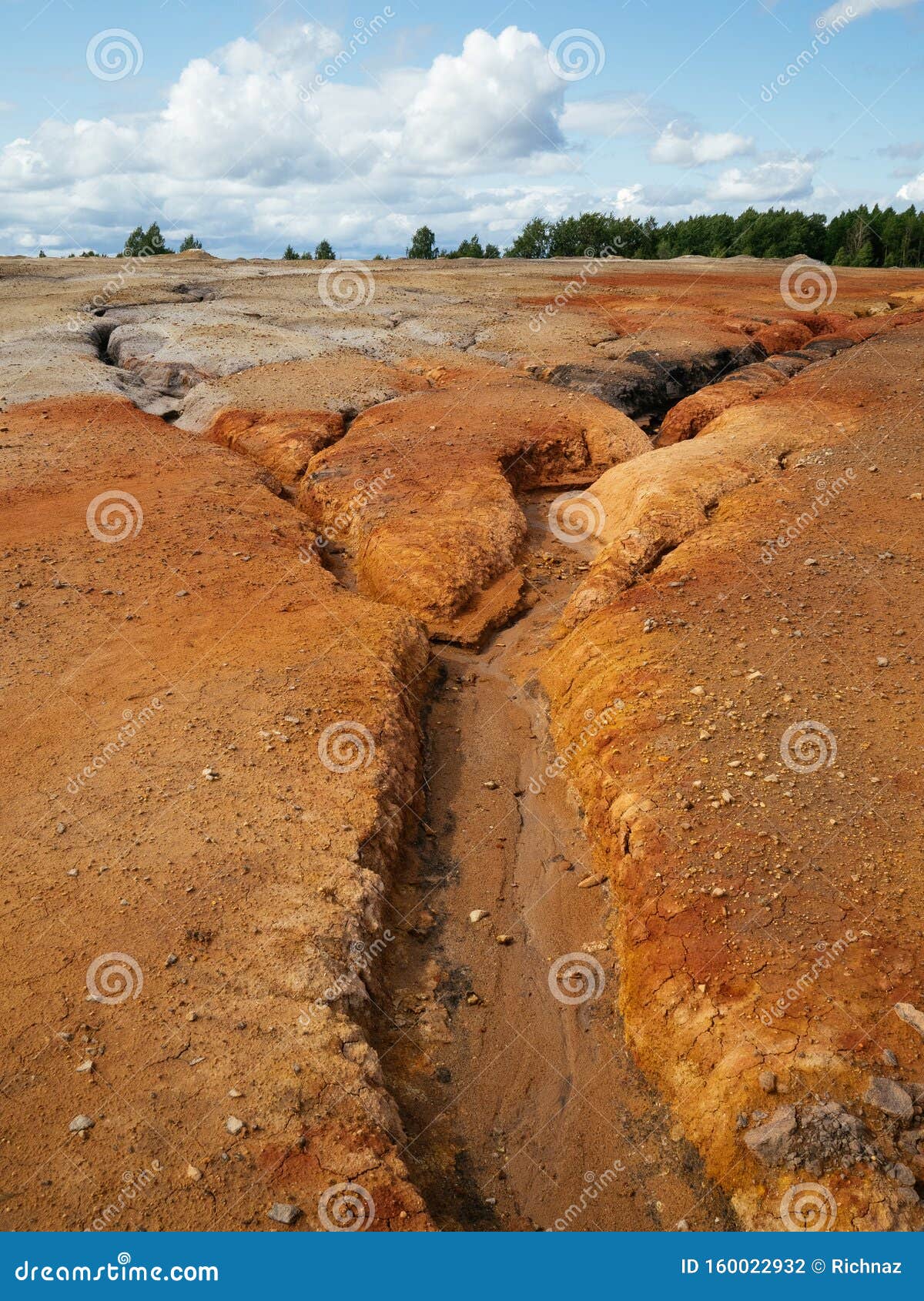 Natural Clay Quarry. Big Crack in the Ground Stock Photo - Image of ...