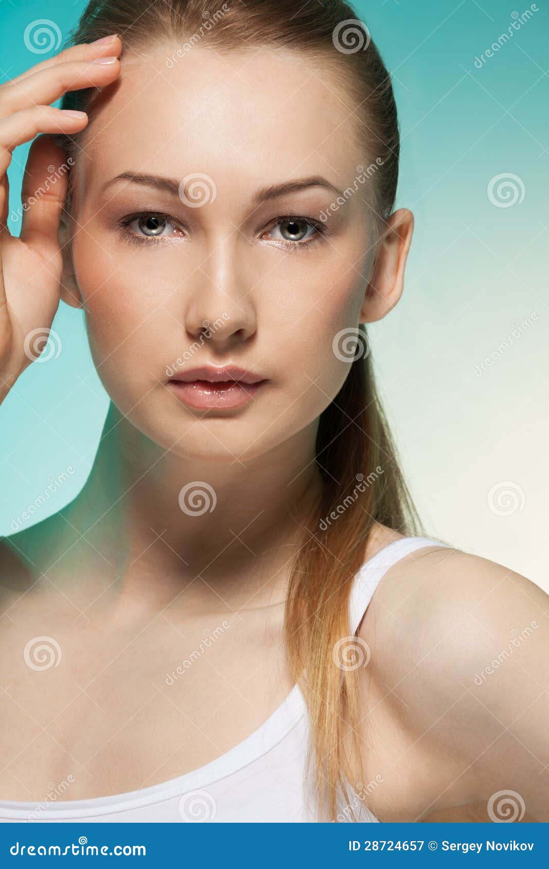 Natural Clean Portrait of Blond Woman Stock Image - Image of people ...