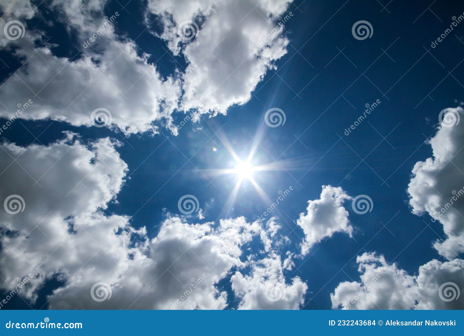 Clouds blue sky sun ray stock photo. Image of rays, freedom - 232243684