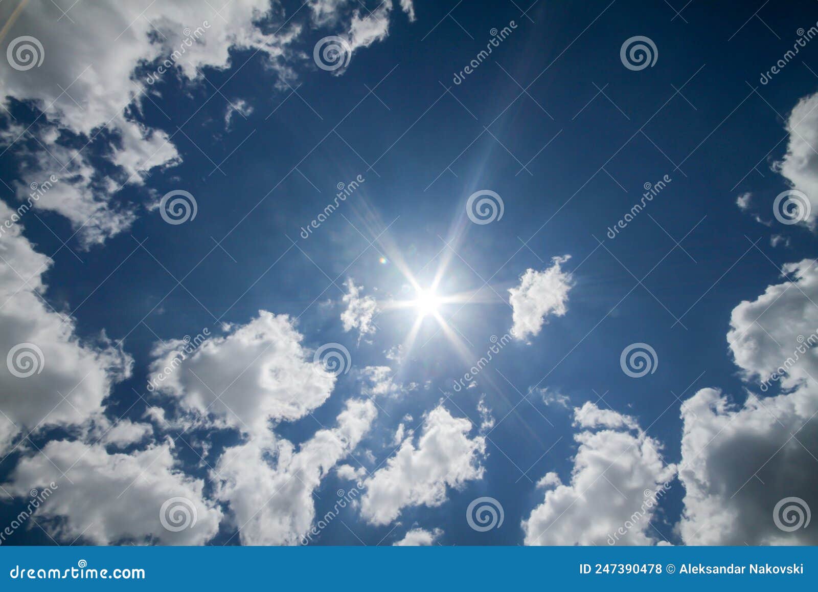 Clouds blue sky sun ray stock photo. Image of light - 247390478
