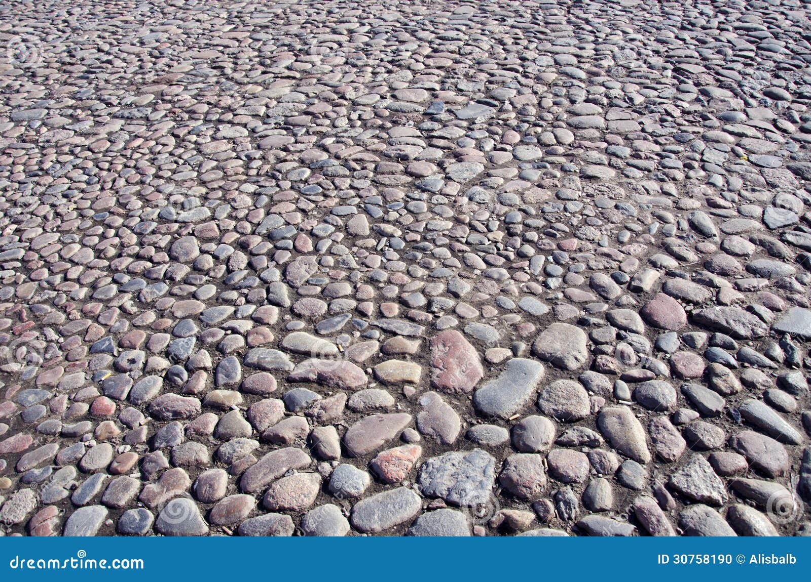 Natural Cobblestone Sidewalk in City Square Stock Photo - Image of ...