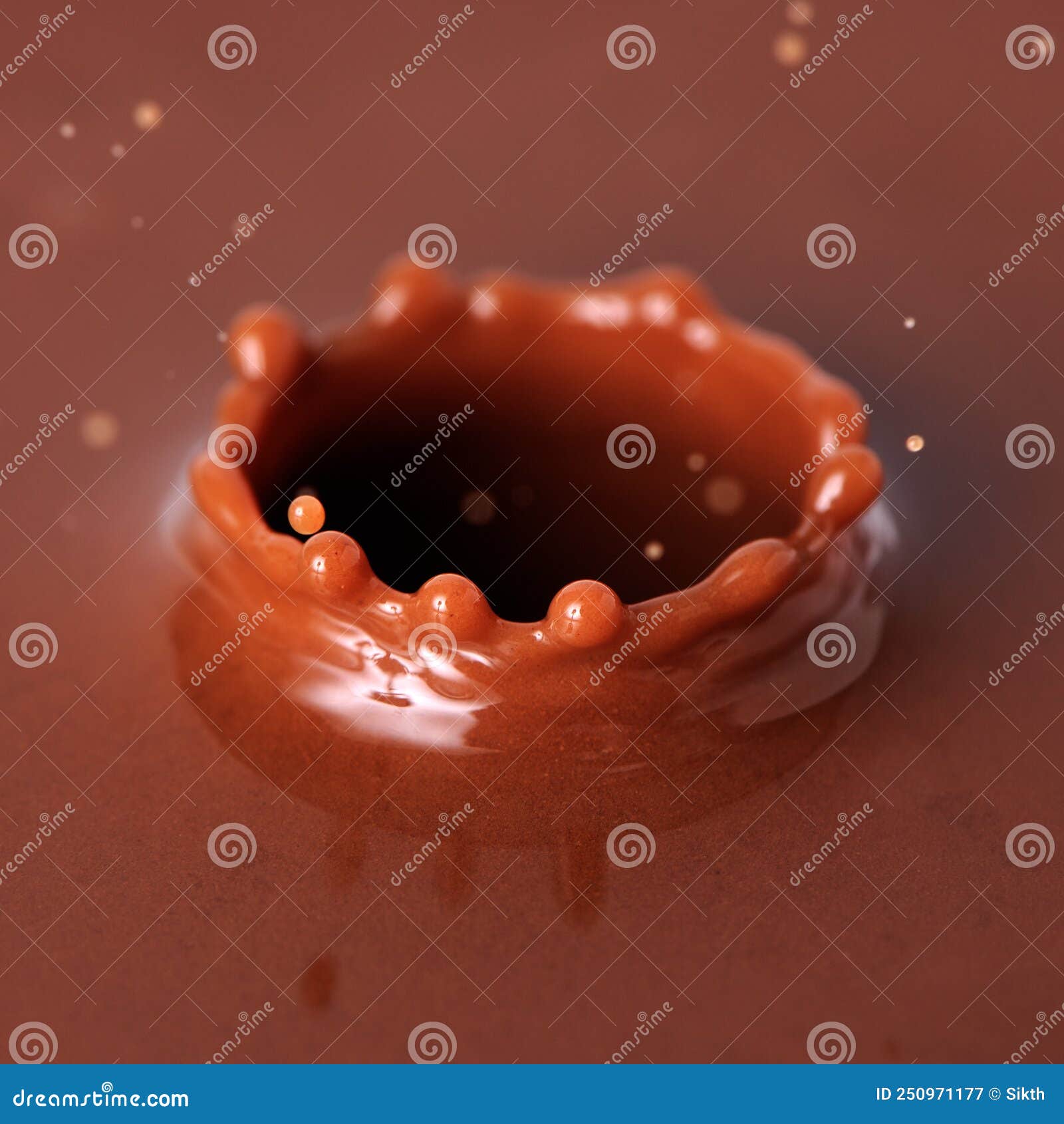 Natural Cocoa Splash Macro stock image. Image of macro - 250971177