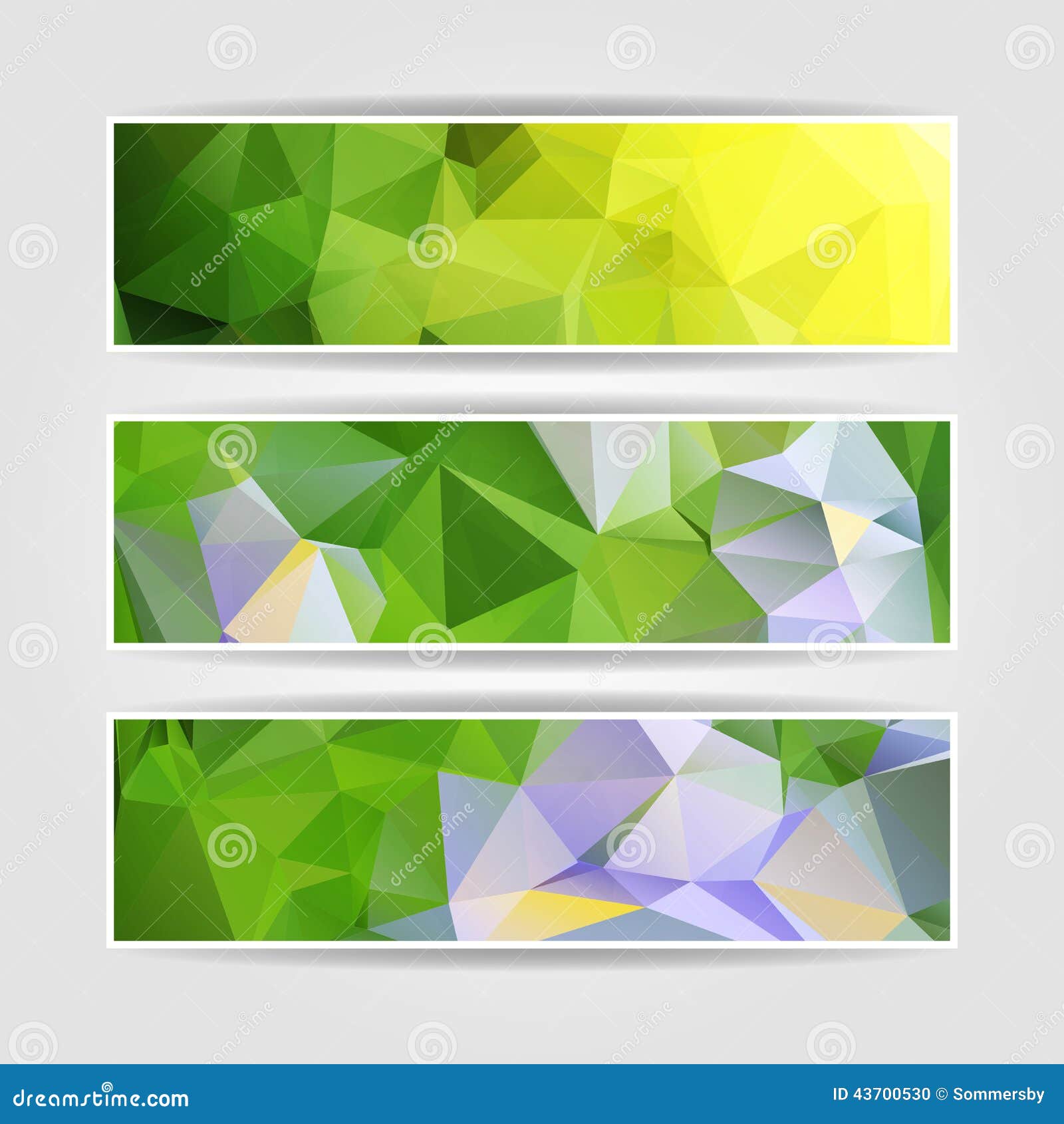 Natural Colorful Triangle Polygonal Header Set Stock Vector ...