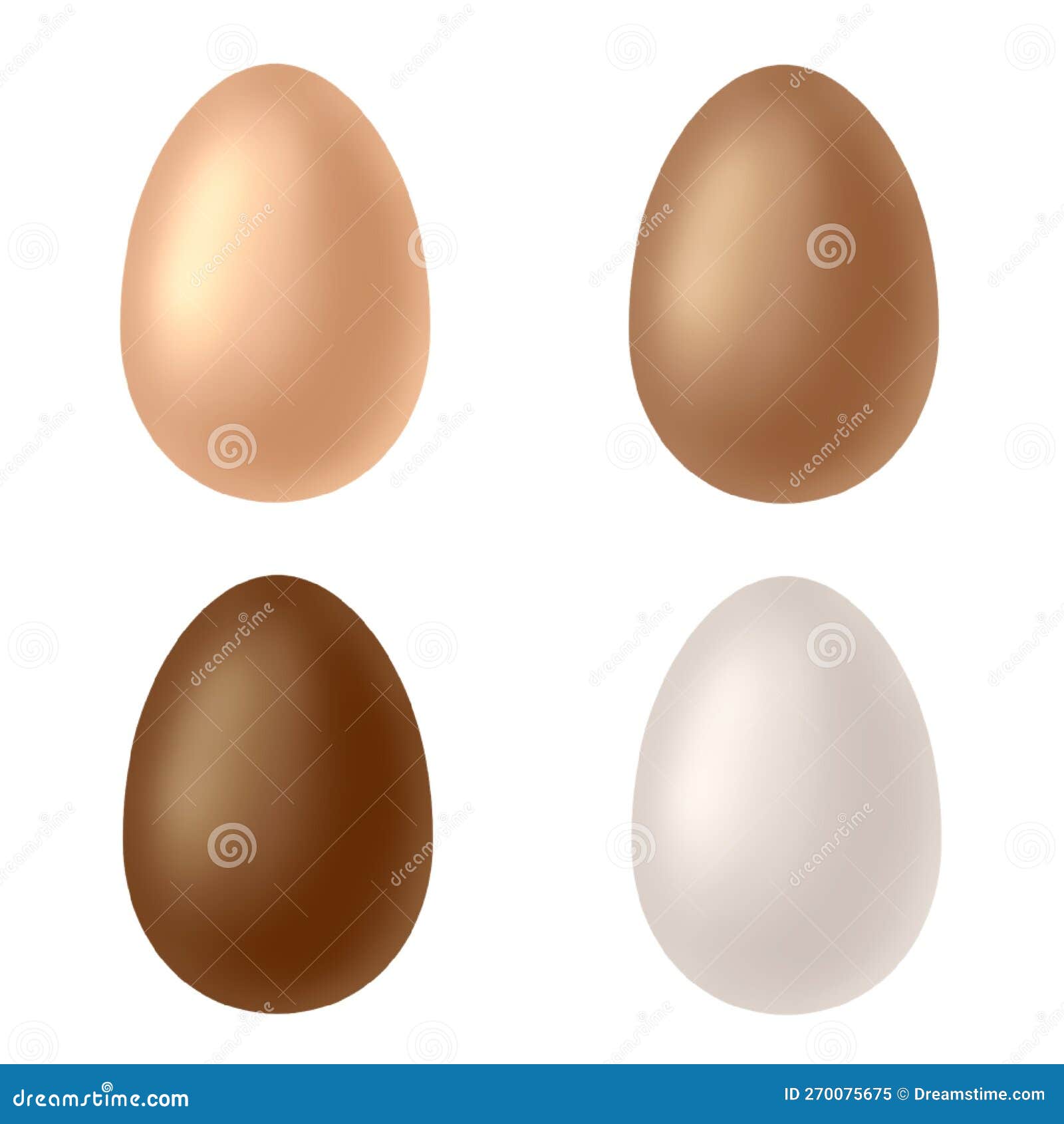 Natural Colour Egg Isolated Set Stock Illustration - Illustration of ...