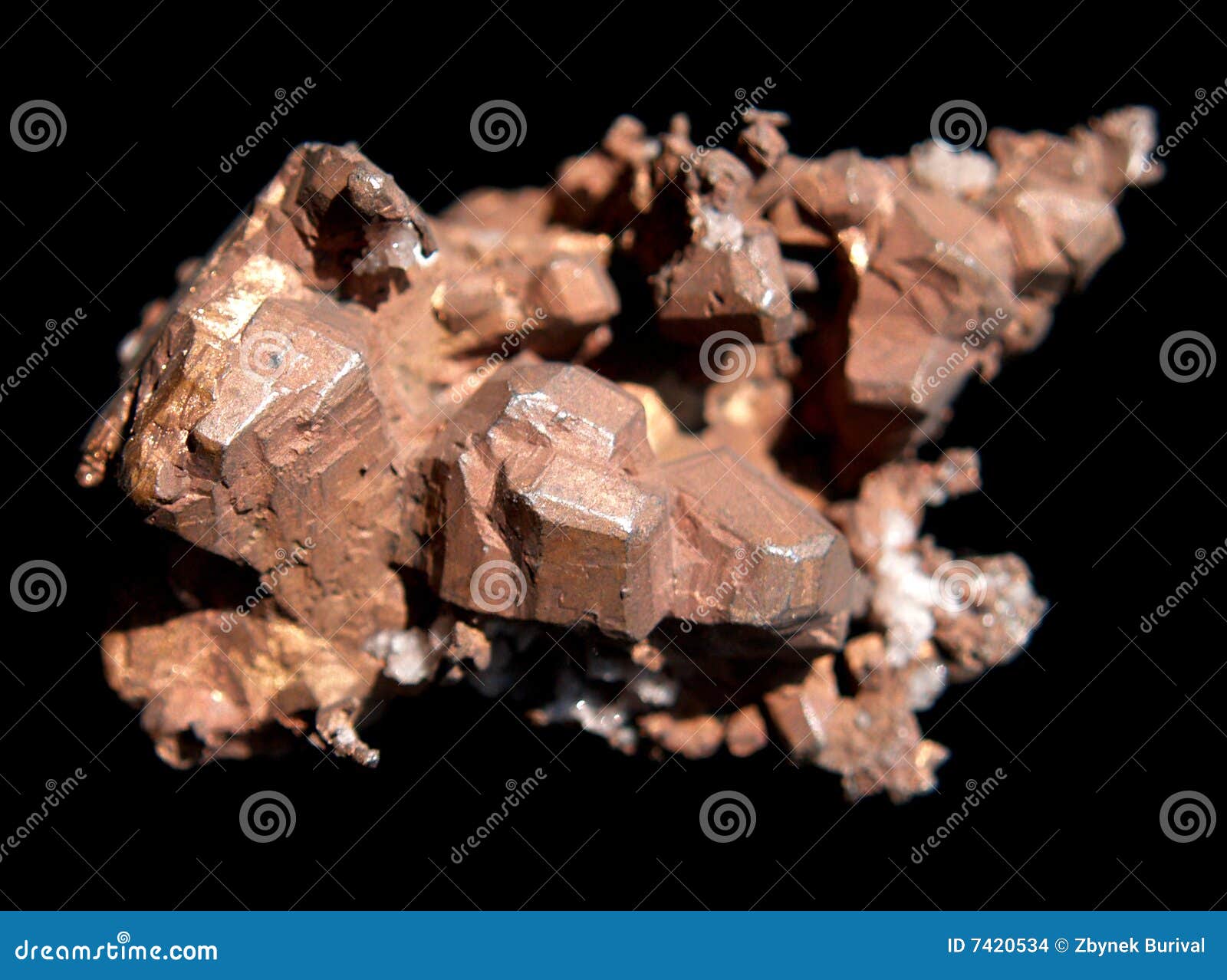 Natural copper crystals stock photo. Image of brown, copper - 7420534