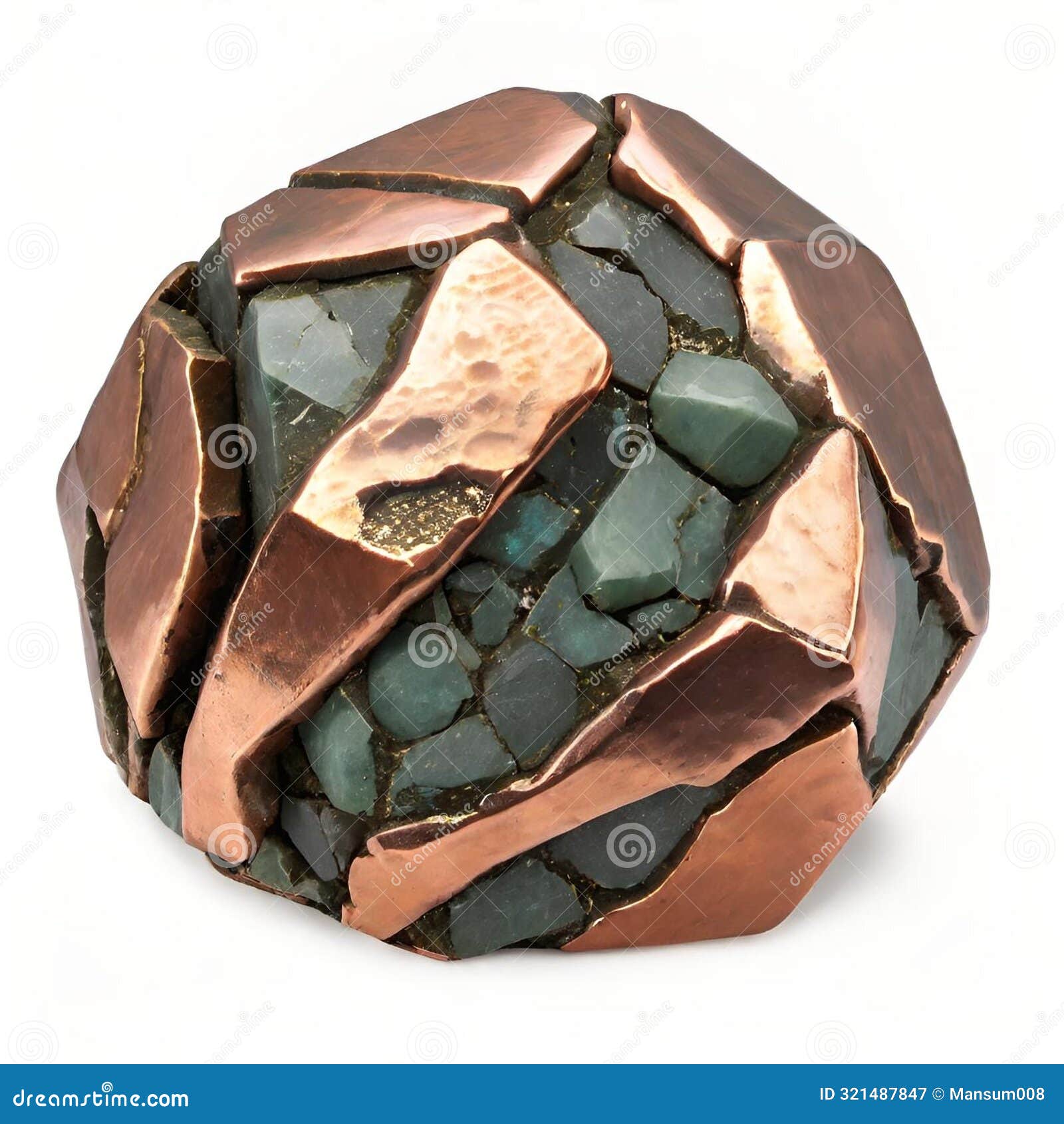 Natural Copper Crystals With Blue Inclusions On Matrix, Generative Ai ...