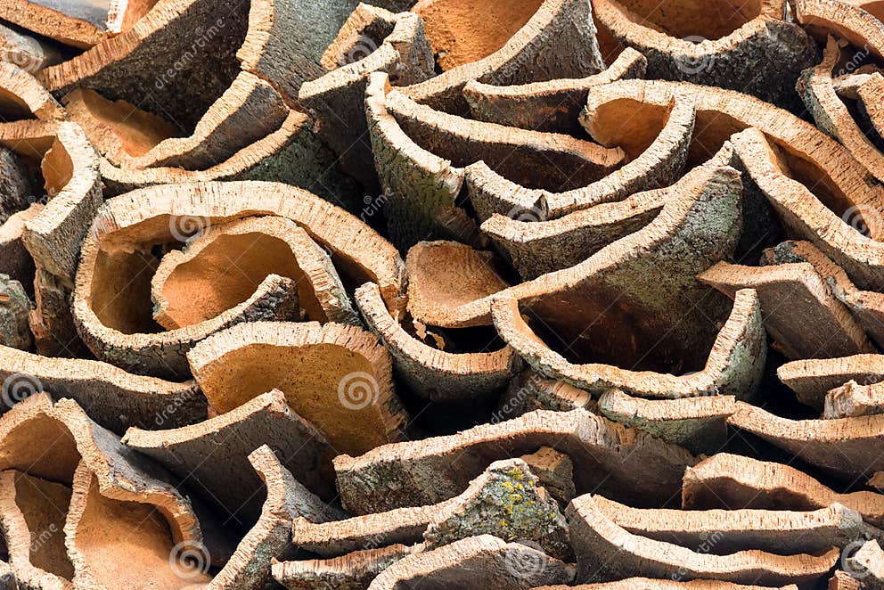 Natural cork bark stacked stock image. Image of suber - 48625547
