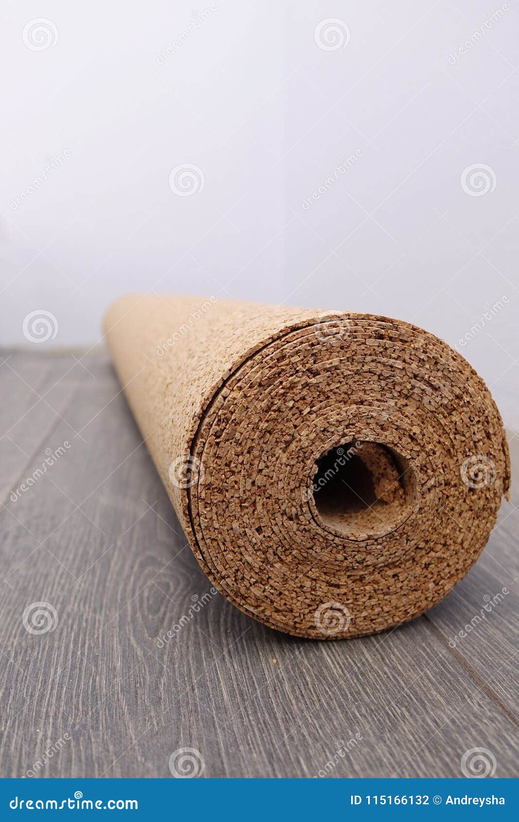 Natural Cork Substrate on the Floor with Laminate Stock Photo - Image ...