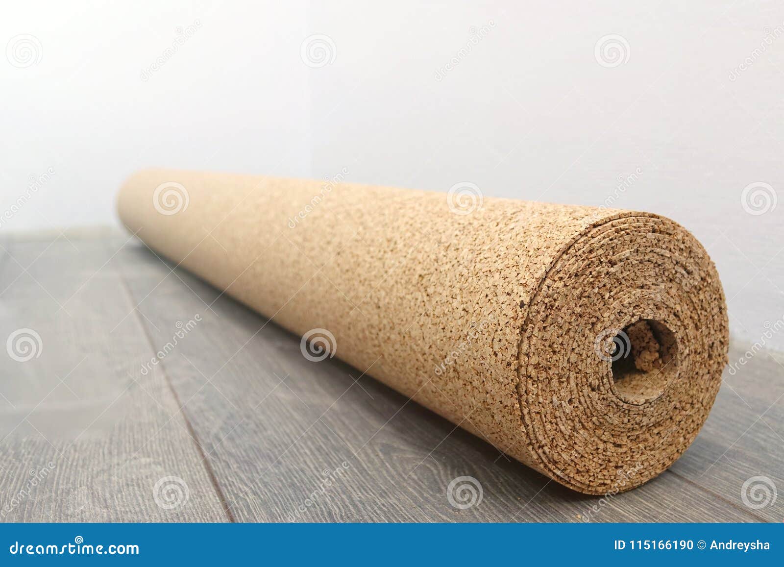Natural Cork Substrate on the Floor with Laminate Stock Photo - Image ...
