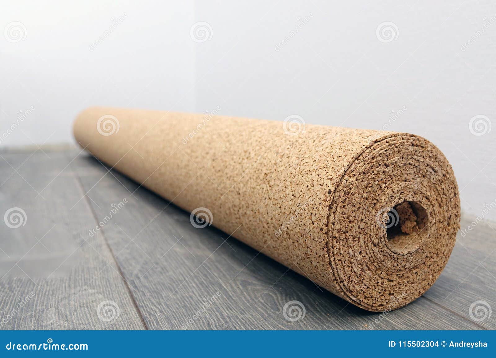Natural Cork Substrate on the Floor with Laminate Stock Photo - Image ...