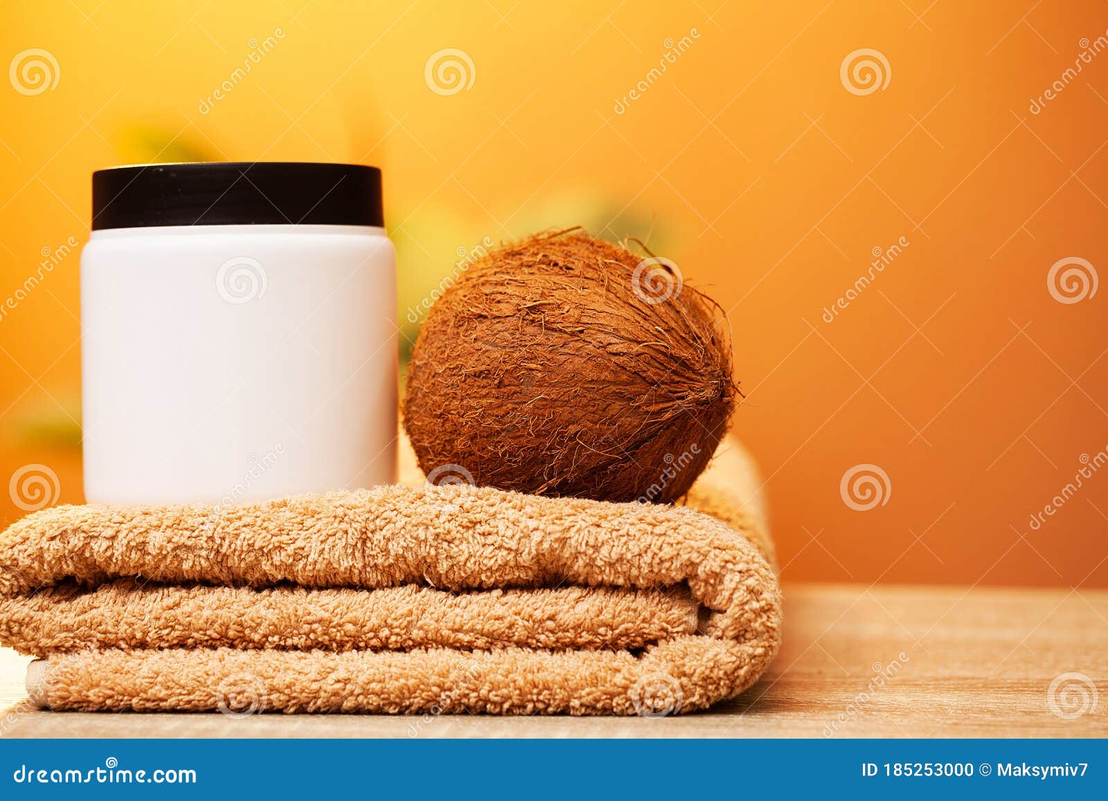Natural Cosmetics Based on Coconut Oil for a Spa Treatment Stock Photo ...