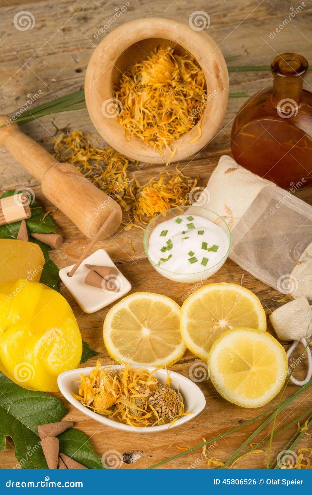 Natural cosmetics stock photo. Image of marigold, soap - 45806526