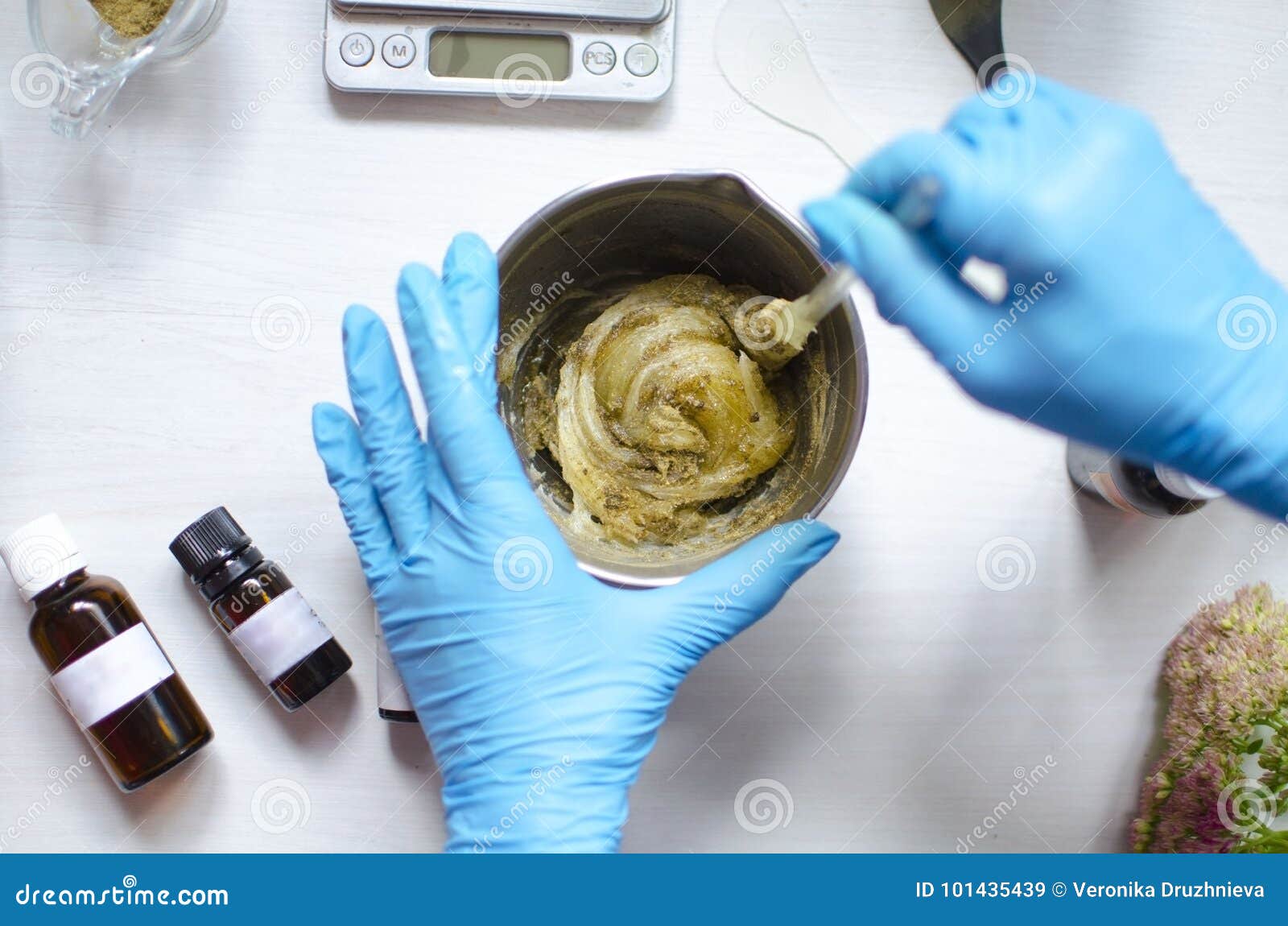 Natural Cosmetics Preparation. Tools for Preparing of Organic Co Stock ...