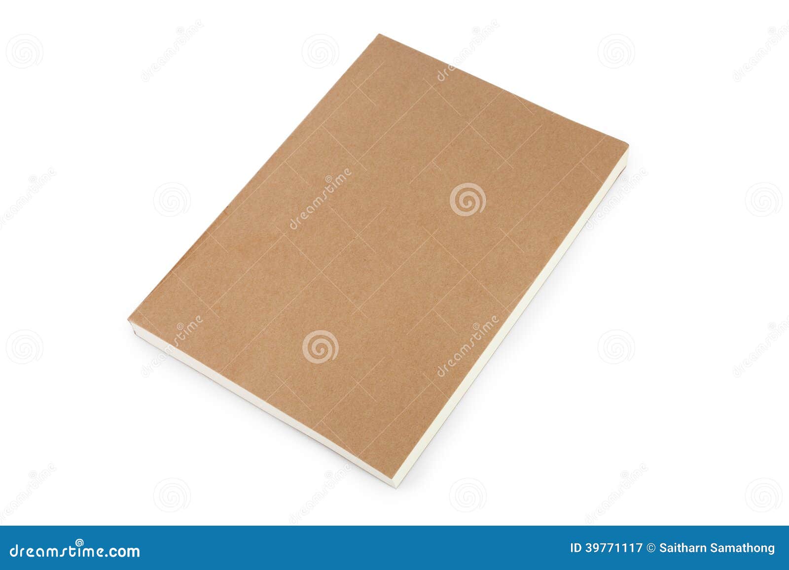 Natural Cover Notebook Isolated on White. Stock Image - Image of ...