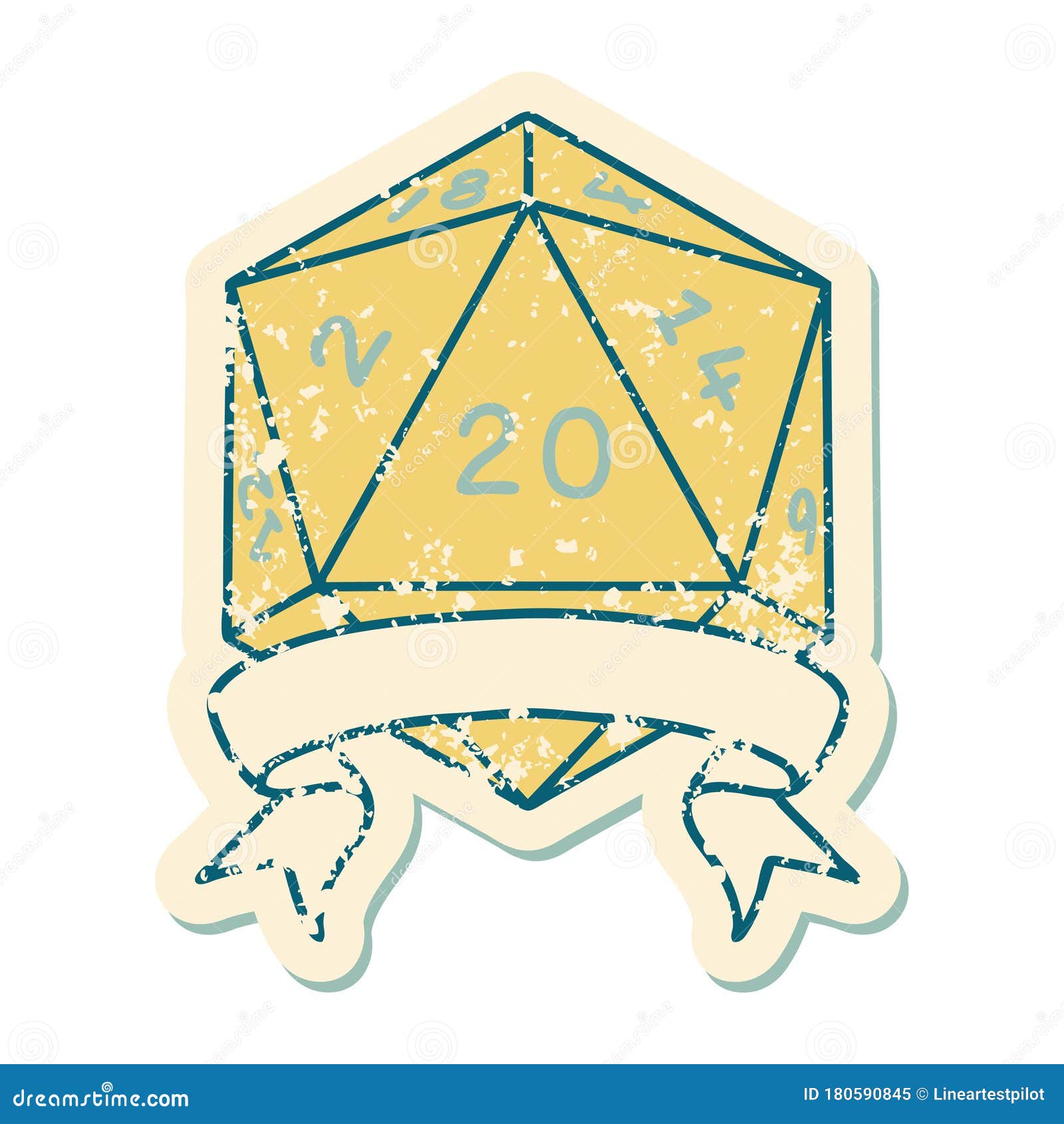 Natural 20 Critical Hit D20 Dice Roll Illustration Stock Vector ...