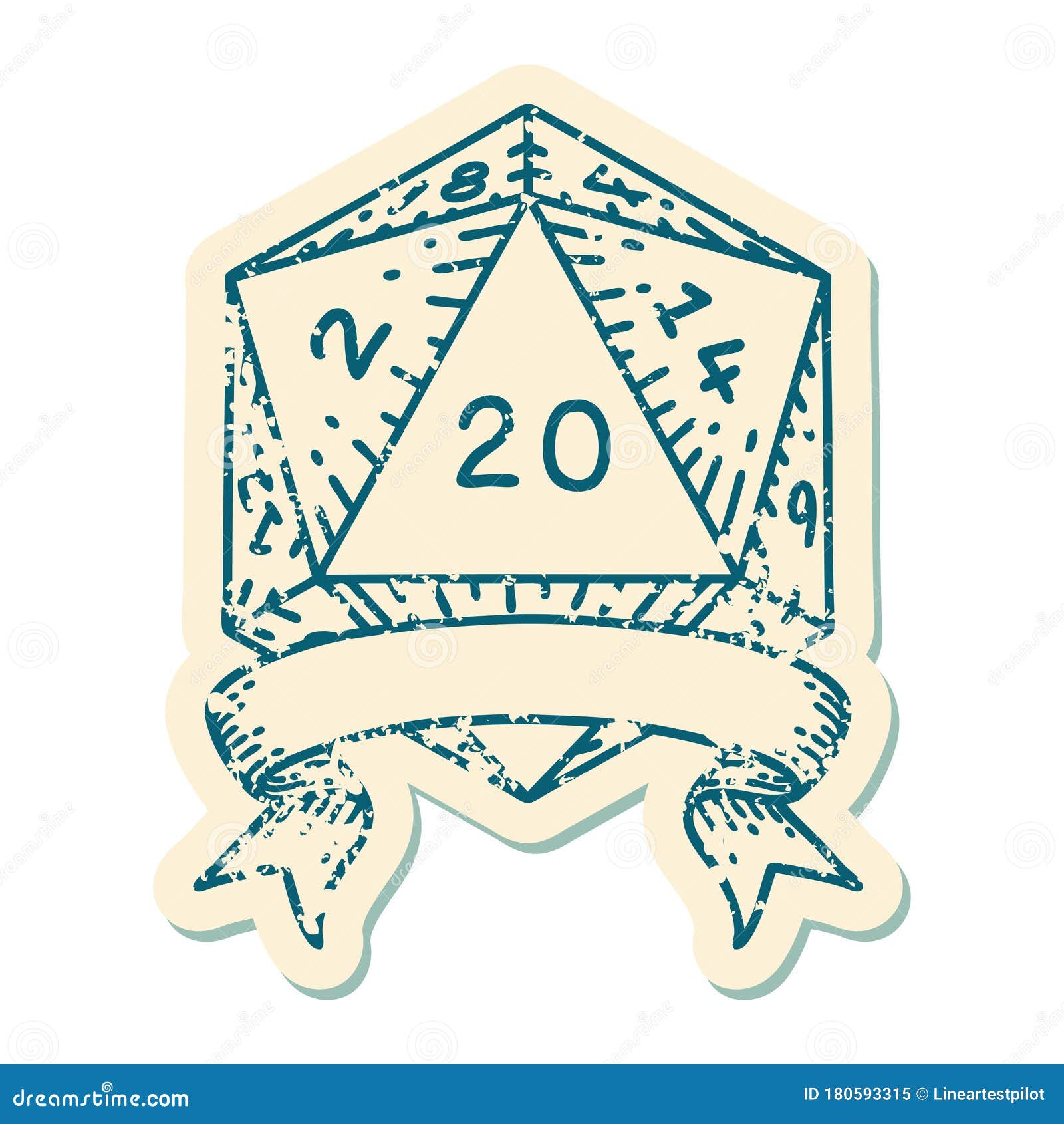 Natural 20 Critical Hit D20 Dice Roll Illustration Stock Vector ...