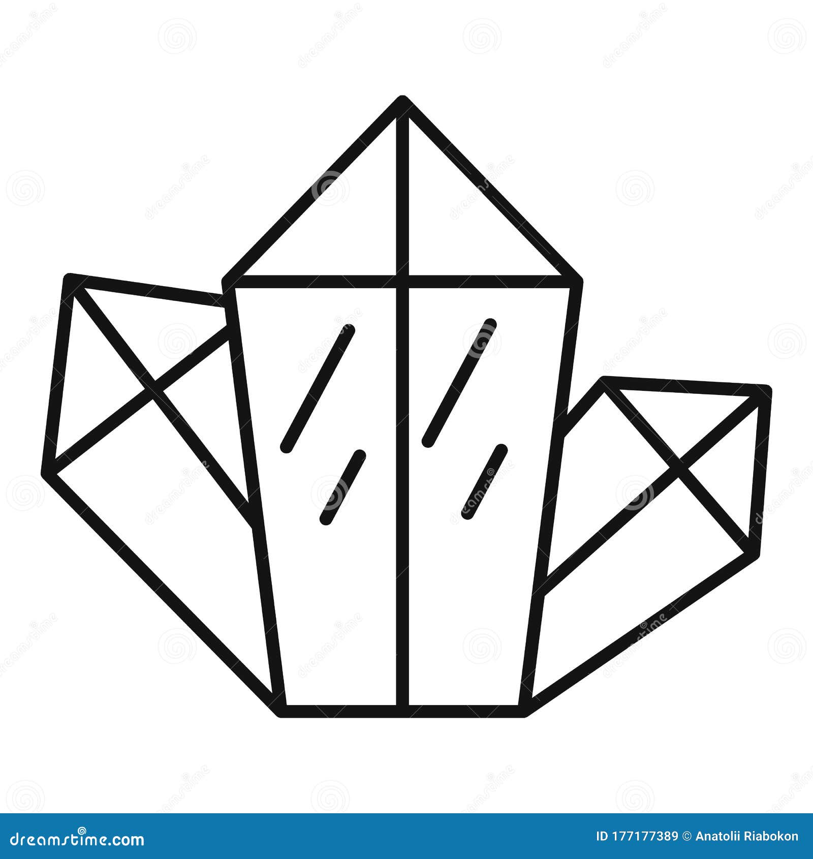 Natural Crystal Icon, Outline Style Stock Vector - Illustration of ...