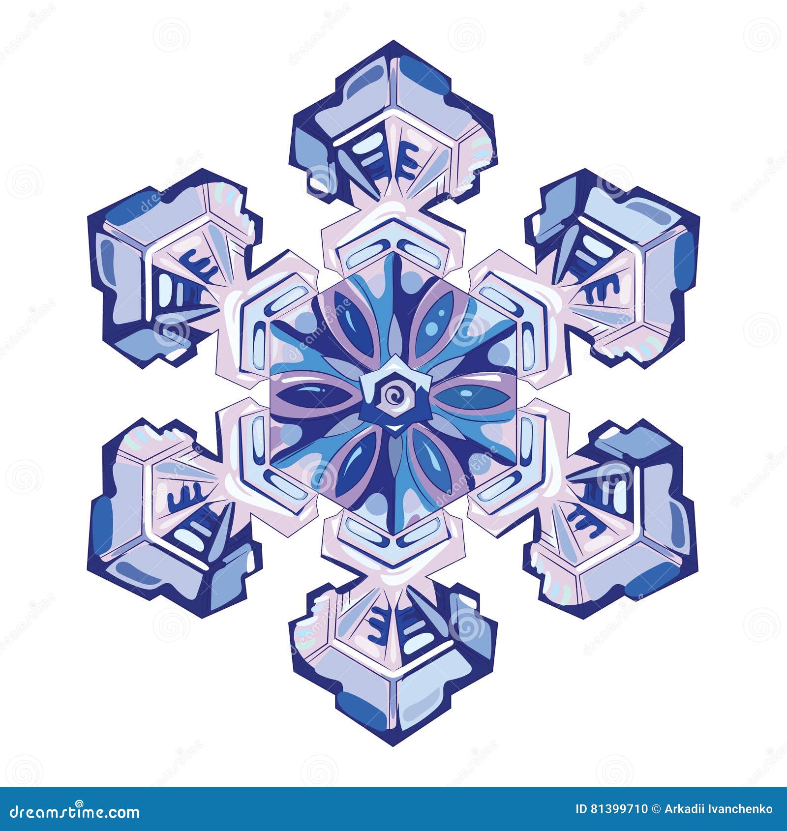 Natural crystal snowflake stock vector. Illustration of decoration ...
