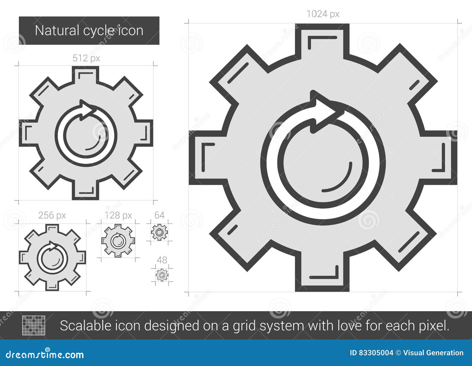 Natural cycle line icon. stock vector. Illustration of circulation ...