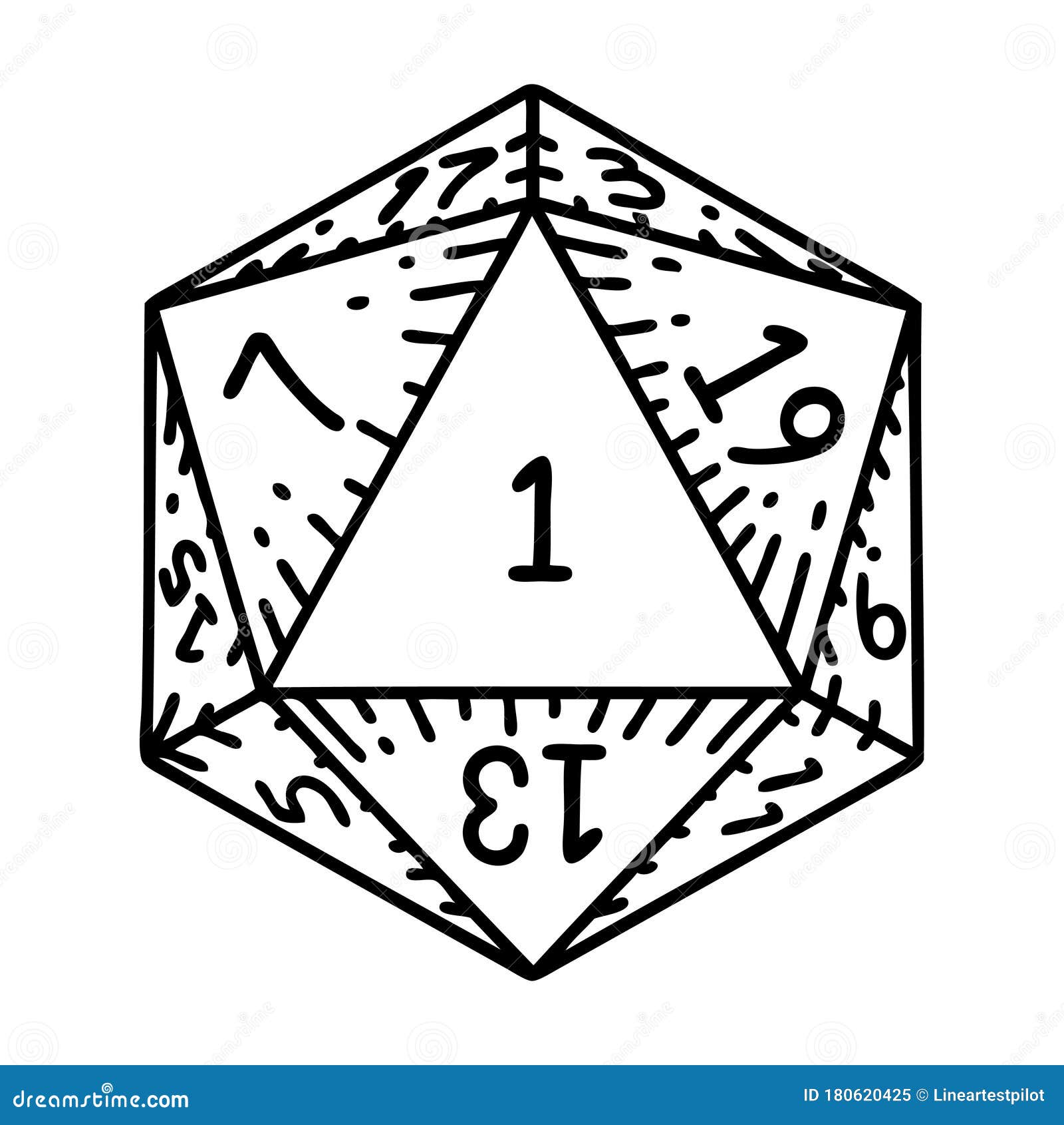 Natural 1 D20 Dice Roll Illustration Stock Vector - Illustration of ...