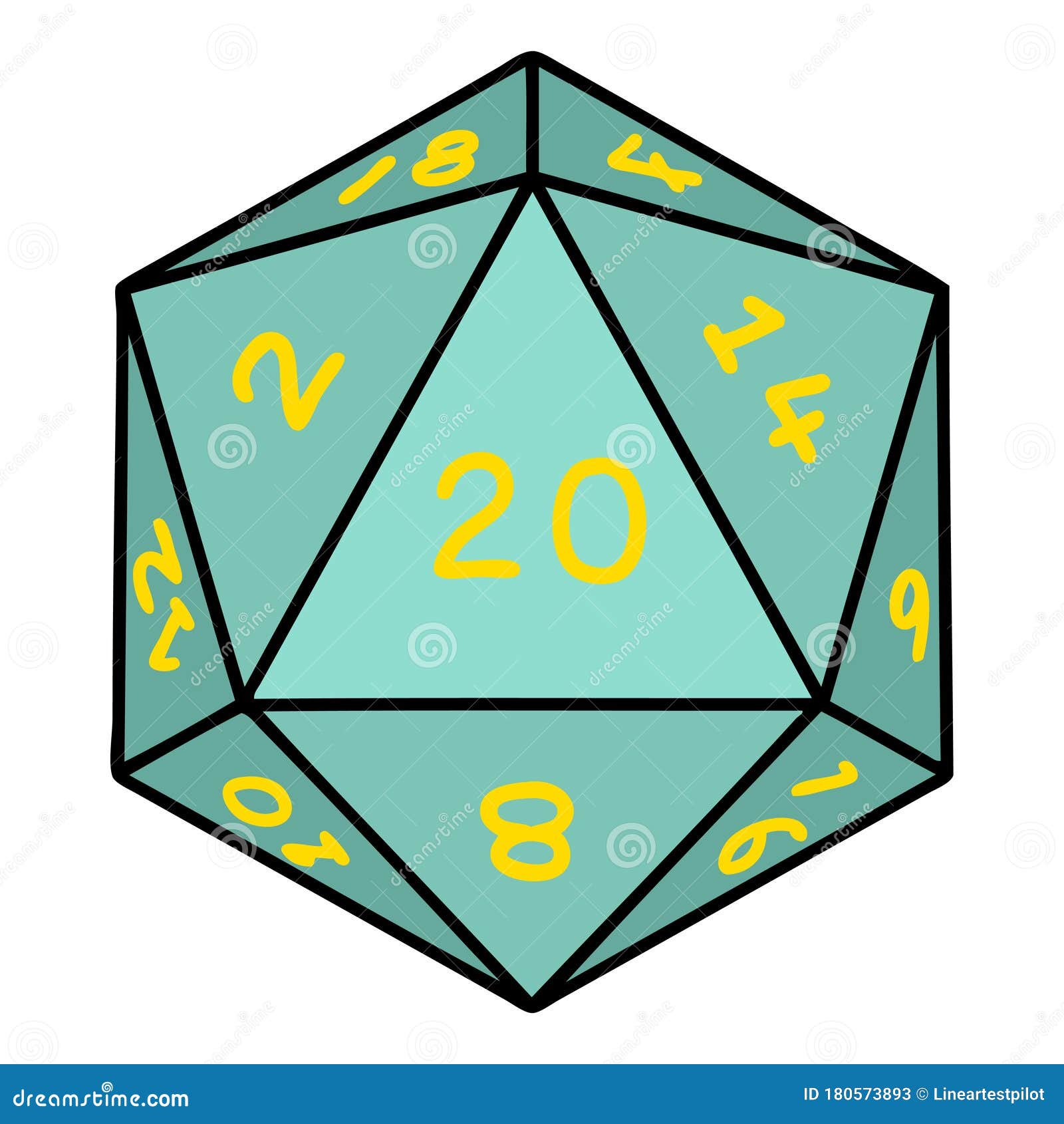 Natural 20 D20 Dice Roll Illustration Stock Vector - Illustration of ...