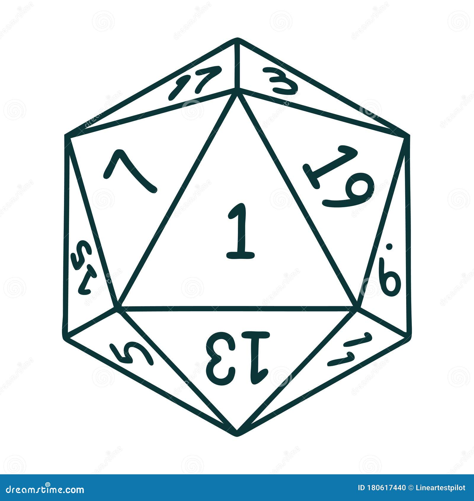 Natural 1 D20 Dice Roll Illustration Stock Vector - Illustration of ...