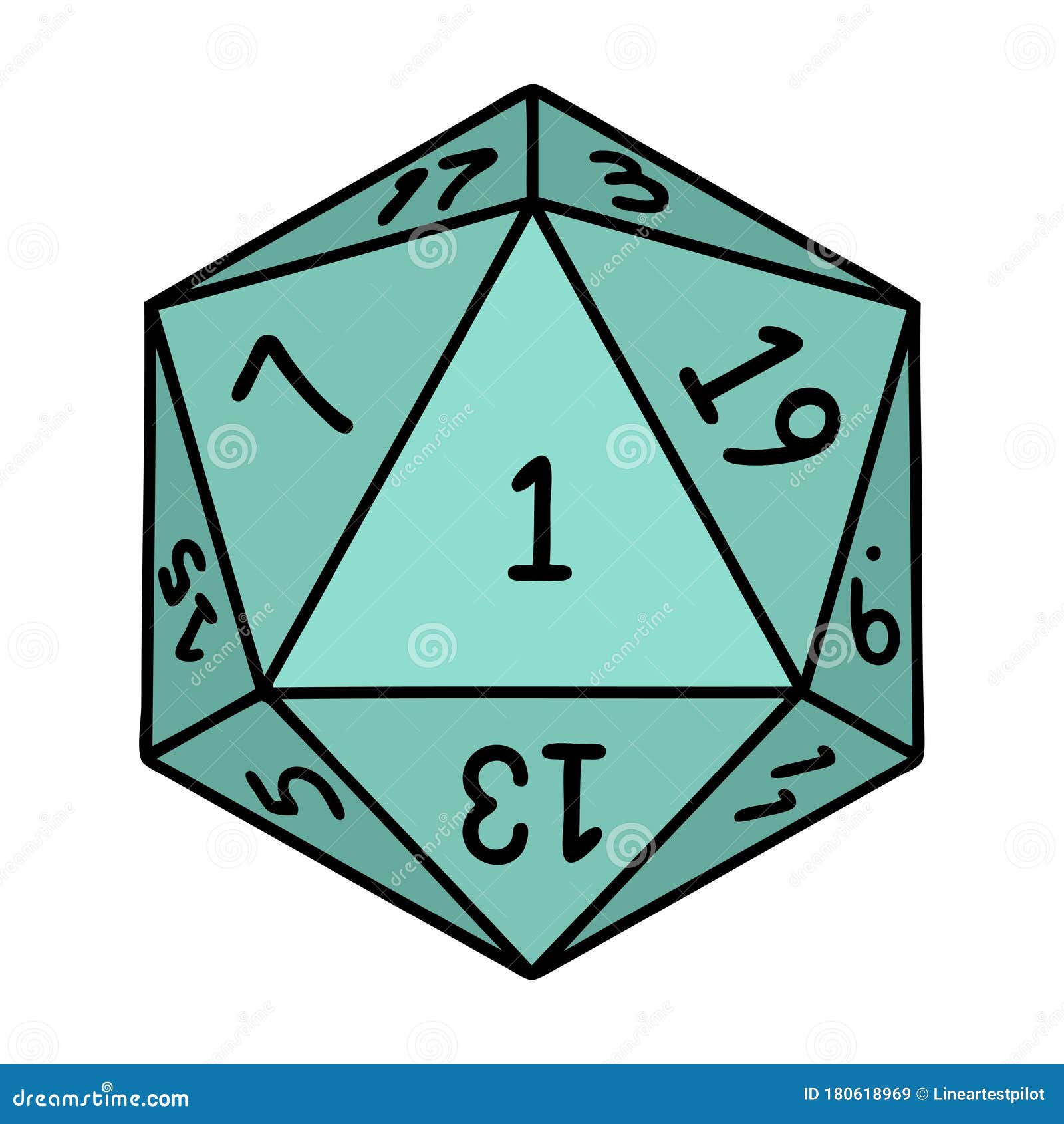 Natural 1 D20 Dice Roll Illustration Stock Vector - Illustration of ...