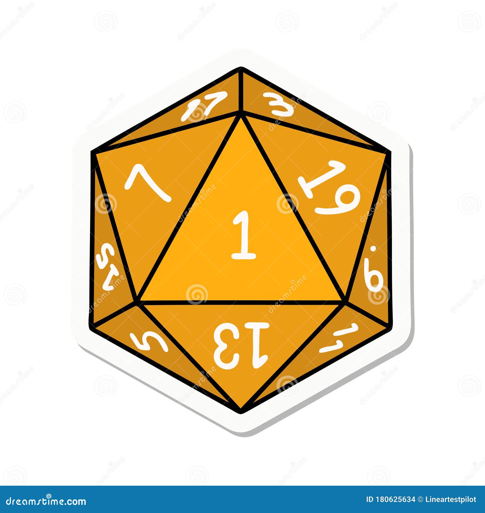 Natural 1 D20 Dice Roll Sticker Stock Vector - Illustration of game ...