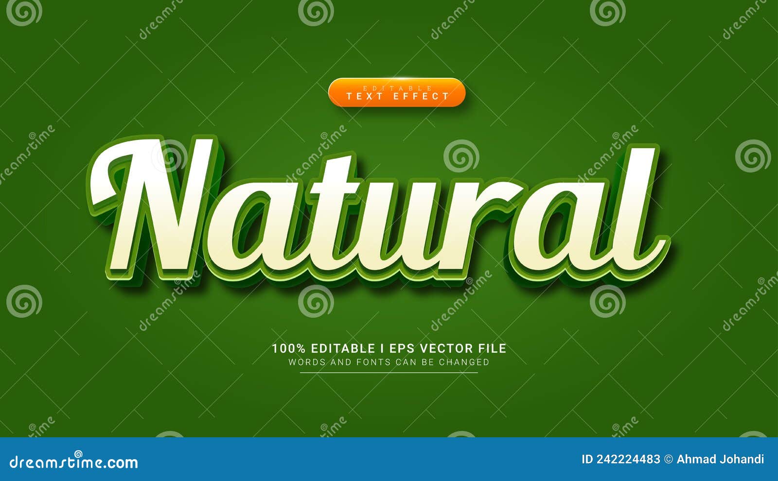 Natural 3d Text Style Effect Template Stock Vector - Illustration of ...