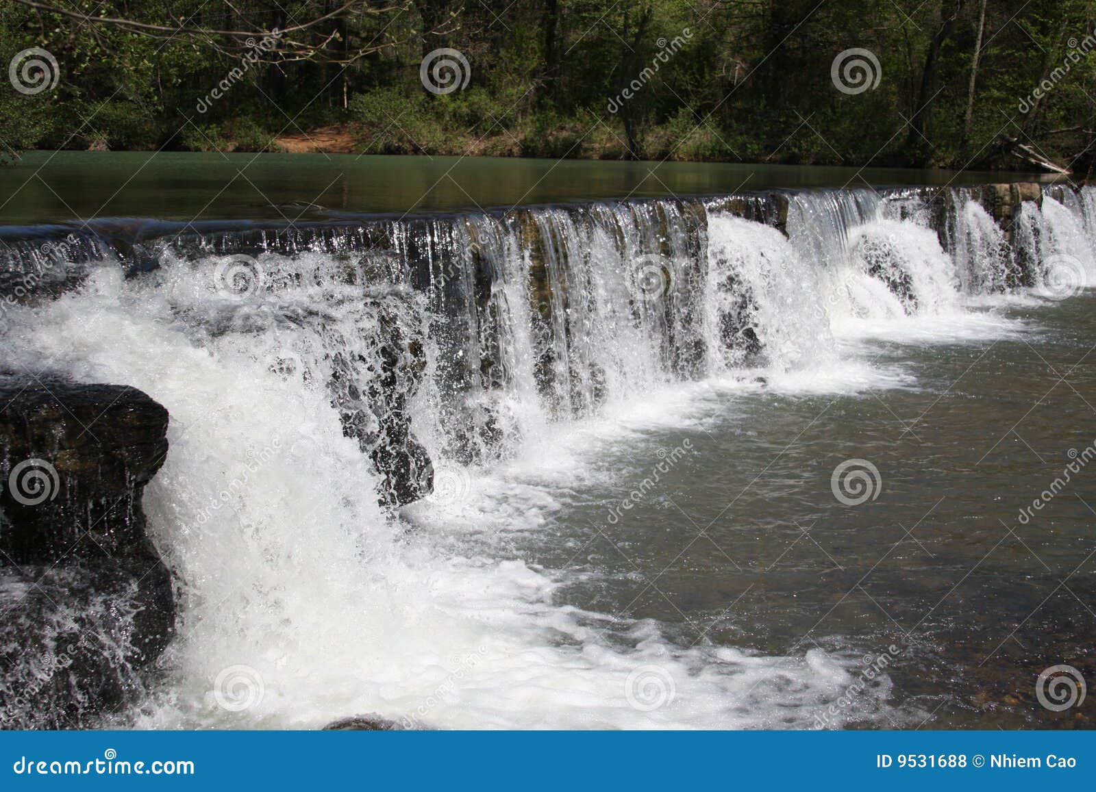 Natural Dam Waterfall stock photo. Image of trees, rocks - 9531688