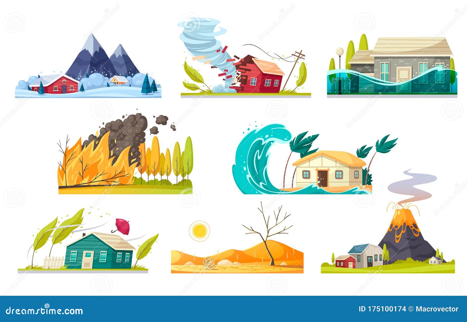 Natural Disaster Catastrophe .Flood Disaster Concept Illustration ... Natural Disaster Catastrophe .Flood Disaster Concept Illustration ...