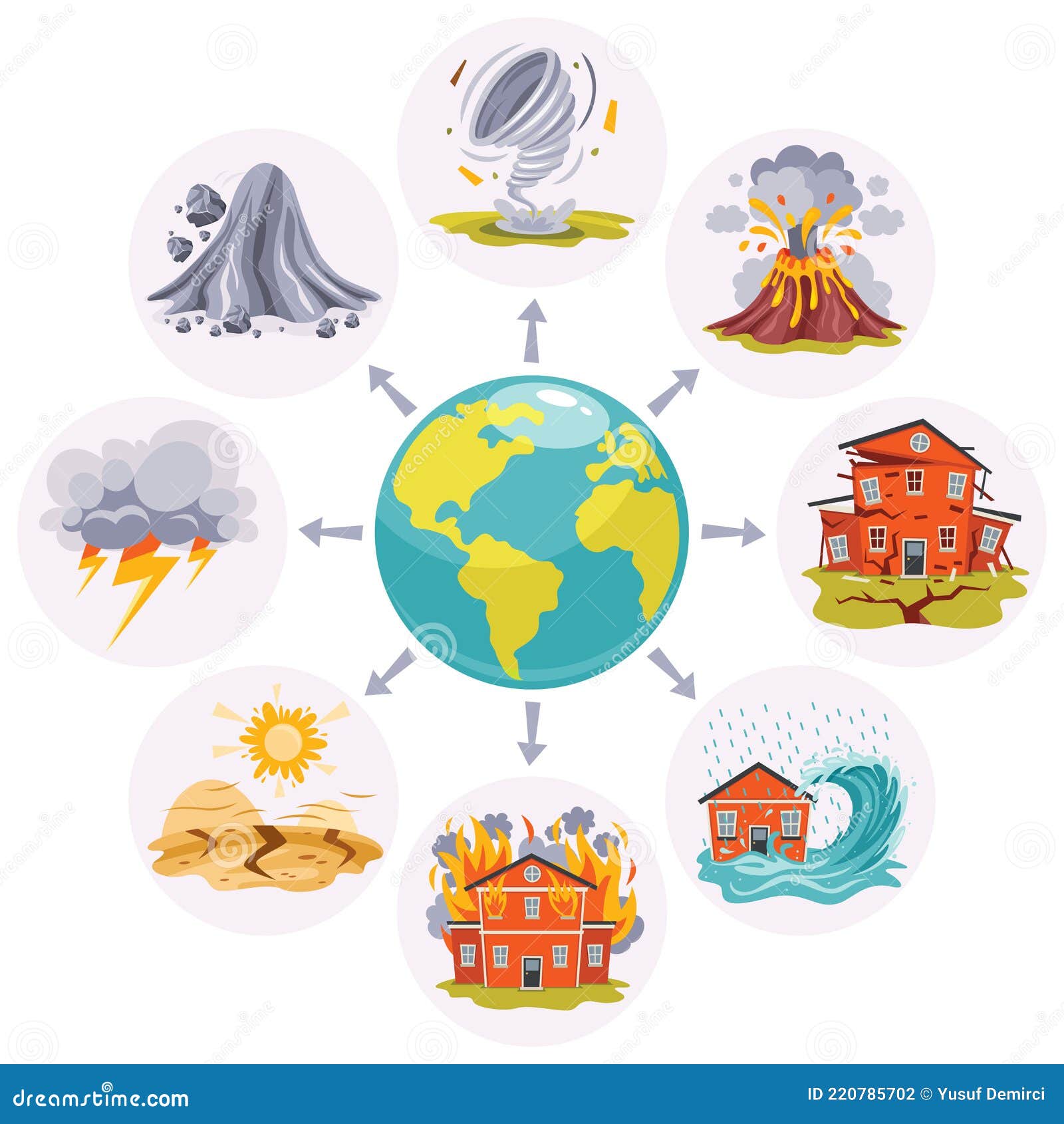 Natural Disaster Catastrophe and Crisis Stock Vector - Illustration of ...
