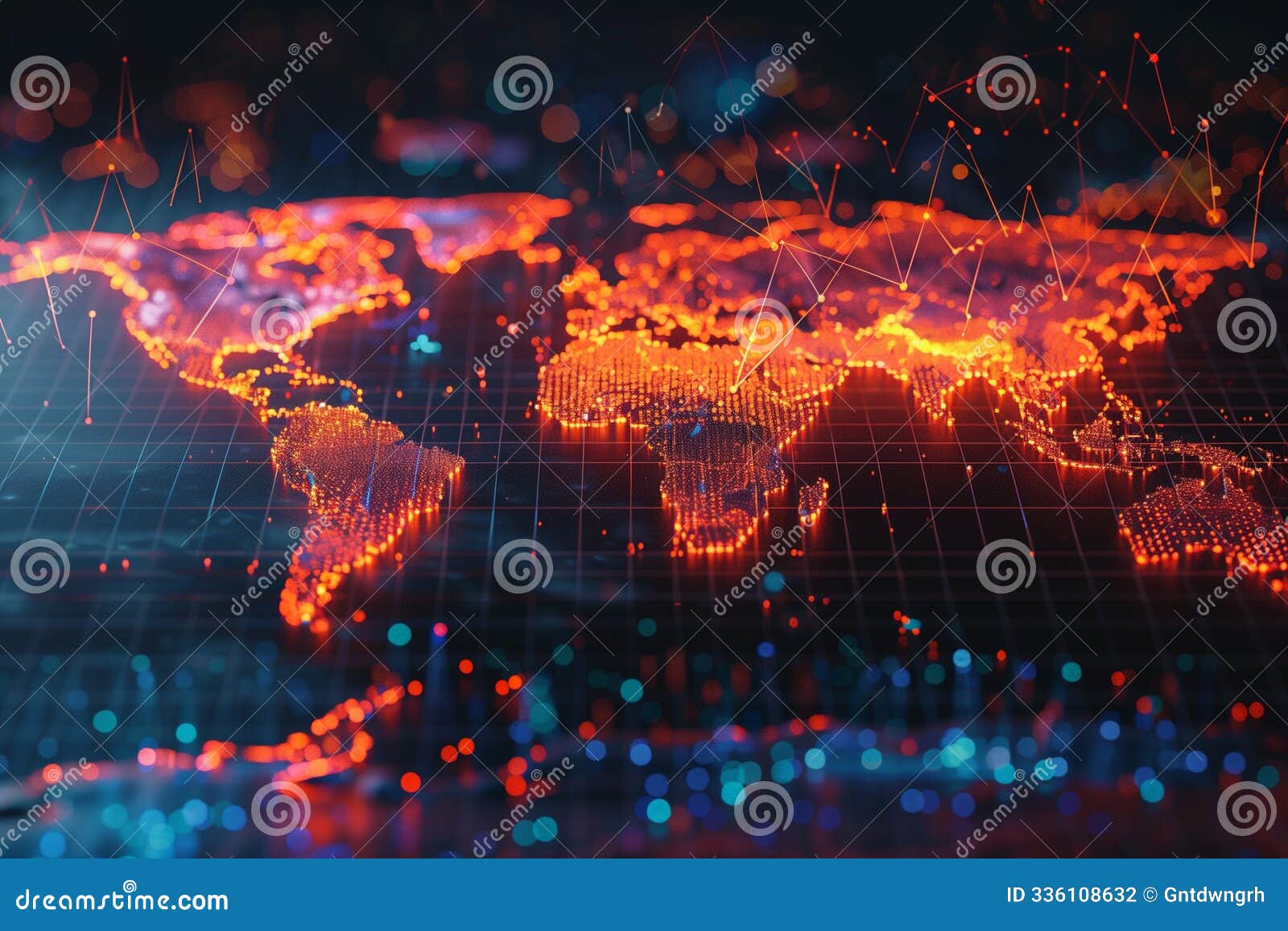 Natural Disaster Data Concept on World Map, Radar, Seismic Hazard Style ...