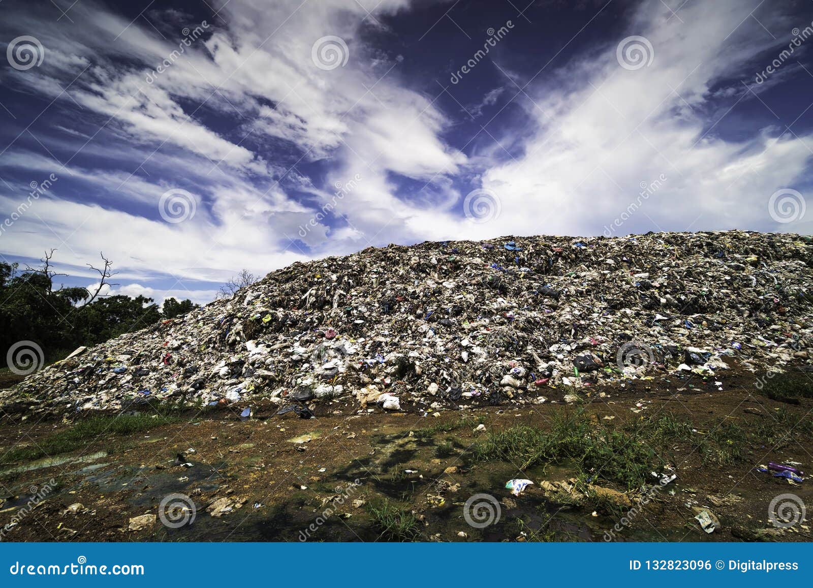 Landscape with Garbage Dump Stock Photo - Image of cloud, waste: 132823096