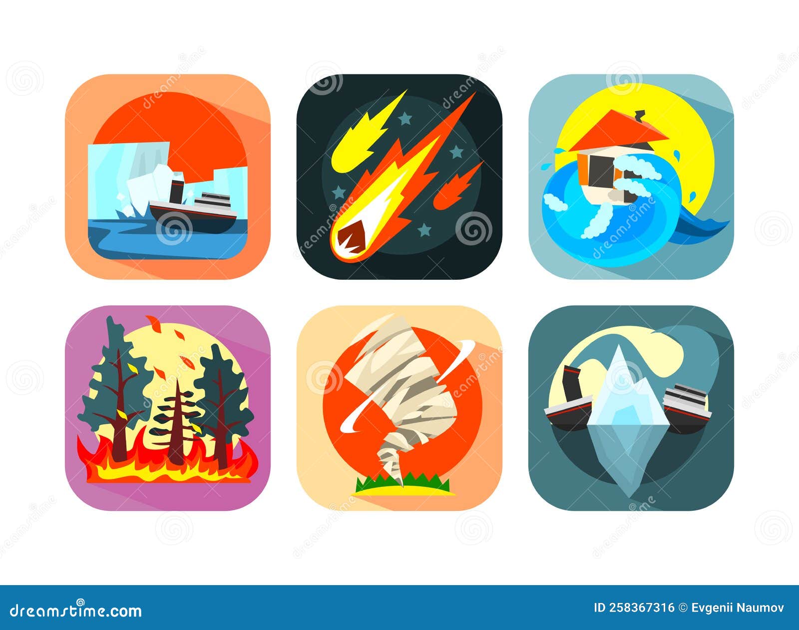 Natural Disaster or Hazard and Catastrophe with Wildfire, Flooding ...