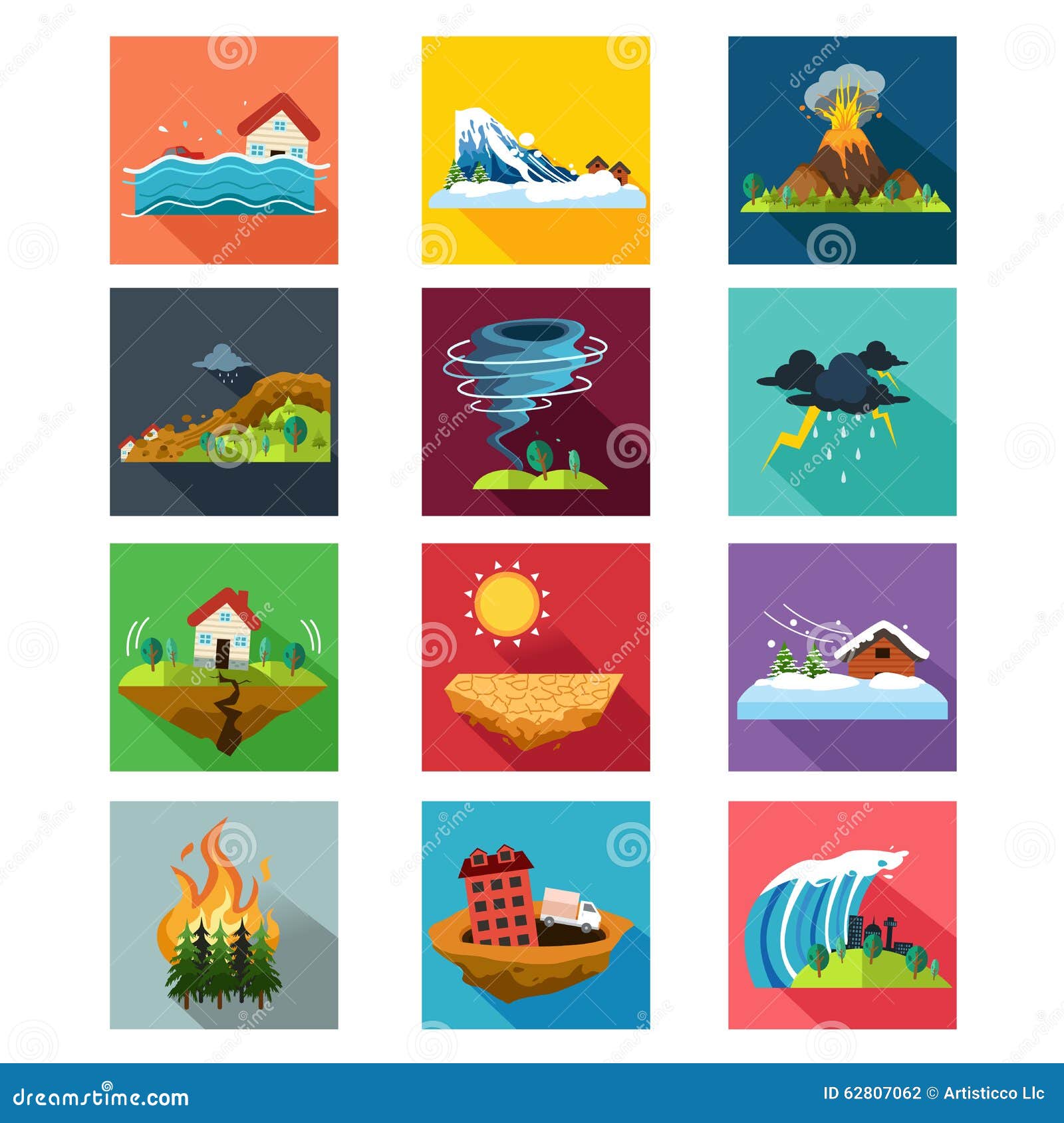 Natural Disaster Icons stock vector. Illustration of design - 62807062 Natural Disaster Icons stock vector. Illustration of design - 62807062