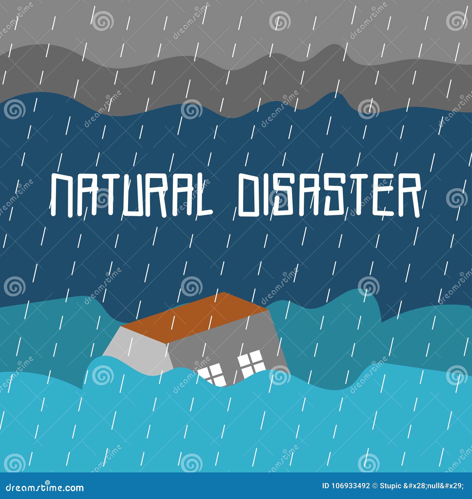 Natural Disaster Illustration Vector Art Logo Template Stock Vector ...