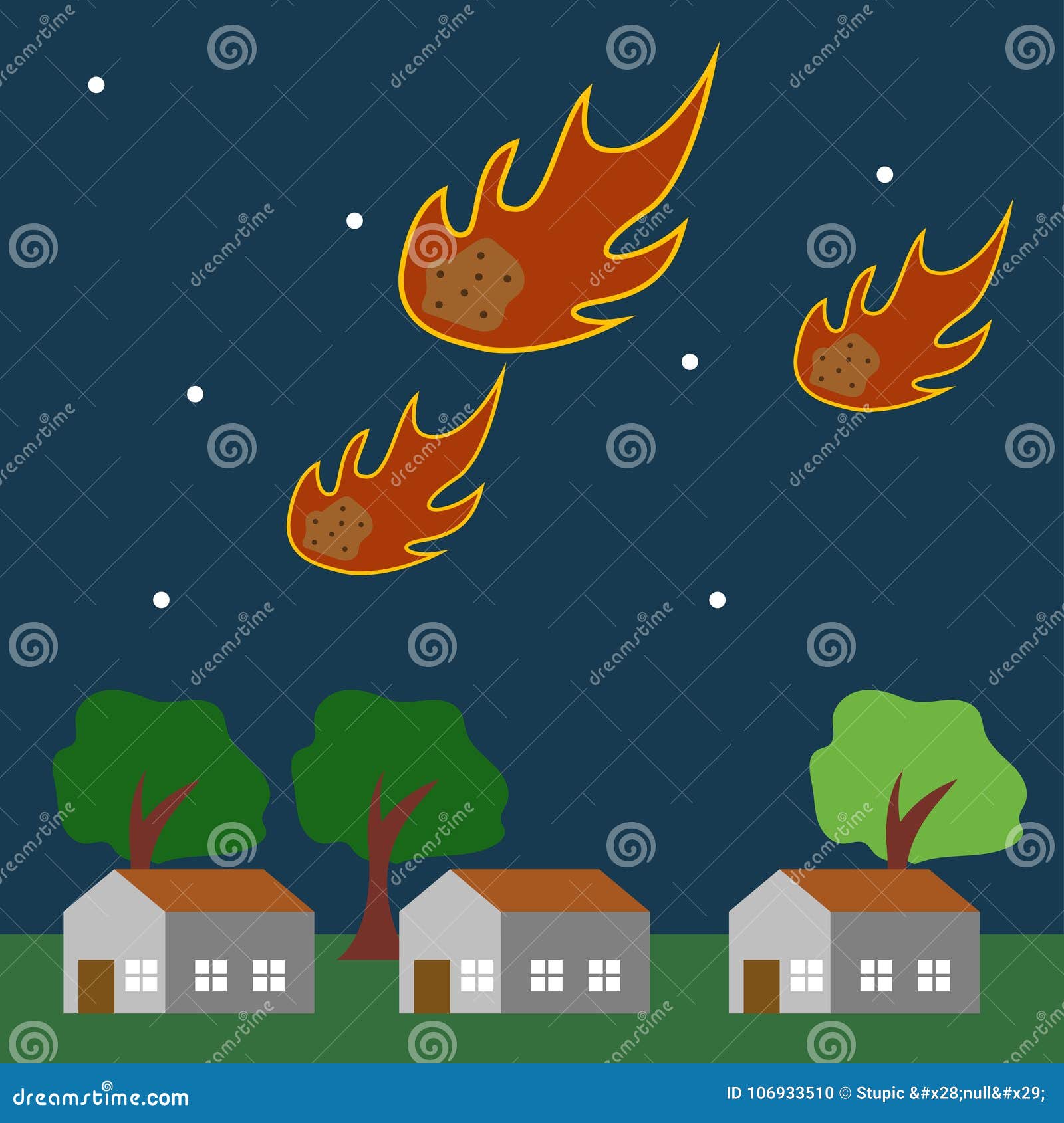Natural Disaster Illustration Vector Art Logo Template Stock ...