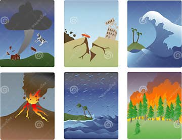 Natural Disaster Miniatures Stock Vector - Illustration of casualty ...