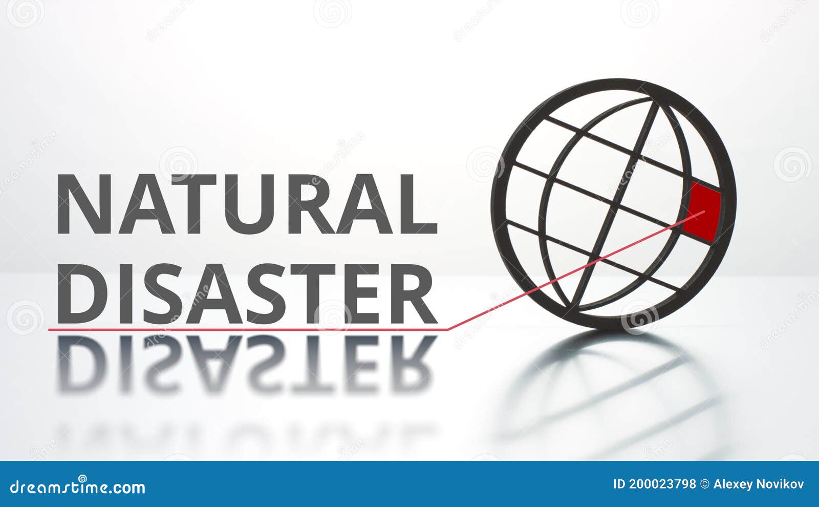 NATURAL DISASTER Text and World Icon, Global Environmental Issue ...
