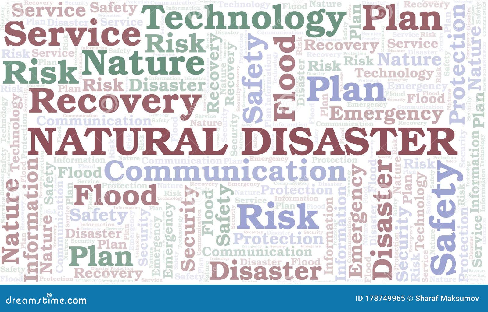 Natural Disaster Typography Vector Word Cloud Stock Illustration ...