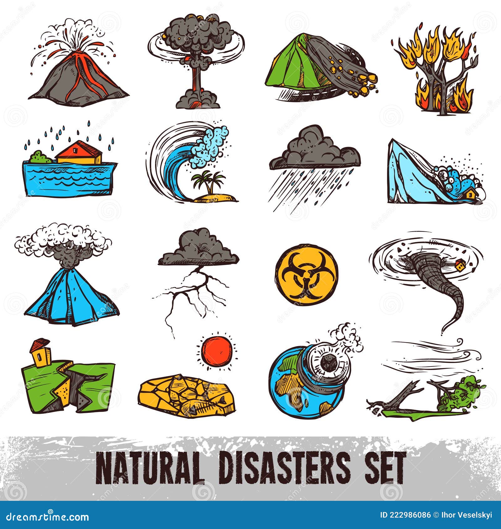 Natural Disasters Color Set Stock Vector - Illustration of house ... Natural Disasters Color Set Stock Vector - Illustration of house ...