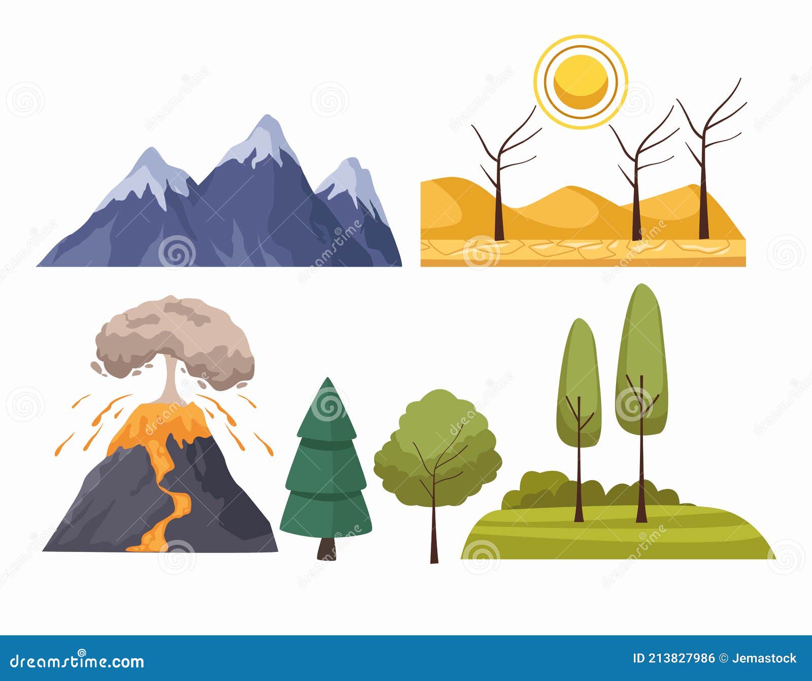 Natural disasters elements stock vector. Illustration of accident ...