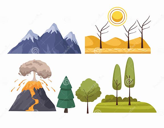 Natural disasters elements stock vector. Illustration of accident ...