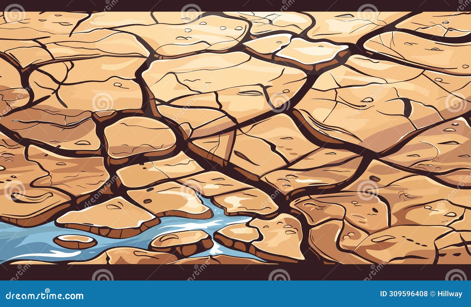 Natural Disasters. the Ground is Cracked by the Drought, Vector ...